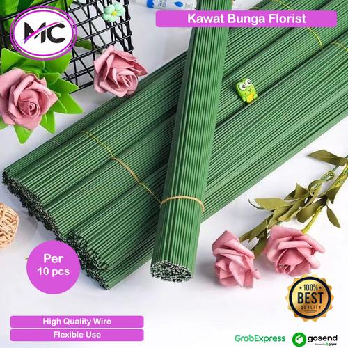 Jual Kawat Tangkai Bunga Hijau Floral Wire Kawat Tanaman Buatan Stick ...