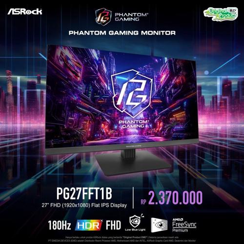 Promo ASRock Phantom Gaming PG27FFT1B 27" Inch - FHD IPS 180Hz 1ms ...