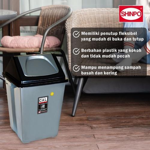 Jual Shinpo 848 Tempat Kotak Sampah Tutup Goyang 50 Liter Segi Plastik ...