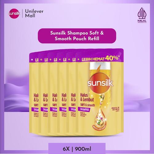 Promo Sunsilk Shampoo Soft & Smooth Pouch Refill - 900ml x6 Cicil 0% 3x ...