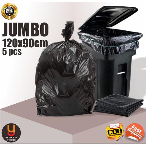 Promo Kantong Sampah Plastik Jumbo Super Besar Hitam 1 Pack isi 5 90 x ...