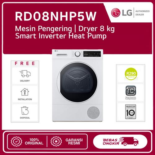 Promo Mesin Pengering - Dryer LG RD08NHP5W 8 kg Front Loading Smart ...