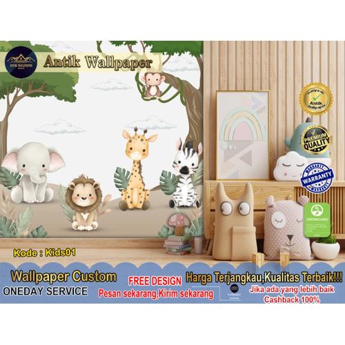 Jual Wallpaper & Wallstiker Custom 3D Tema Animasi Anak | Hewan Hewan ...