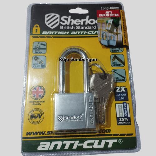 Jual Gembok Sherlock Leher Panjang 40 mm Perisai ANTI CUT POTONG Cairan ...