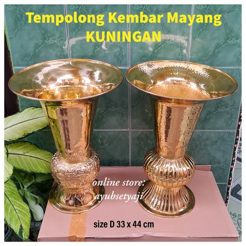 Jual Tempolong Kembar Mayang Pengantin Kuningan Vas Bunga Manten Bejana ...