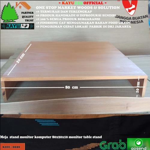 Jual Meja monitor kayu stand monitor komputer 80x20x10 monitor table ...