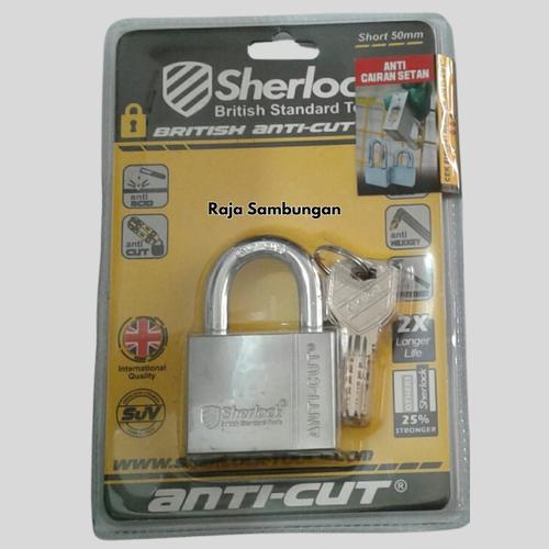 Jual Gembok Sherlock Leher Pendek 50 mm Perisai ANTI CUT POTONG Cairan ...