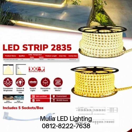 Jual Ecova LED Selang LED Strip Lampu Hias 2835-120Led 220 Volt Ip67 1 ...