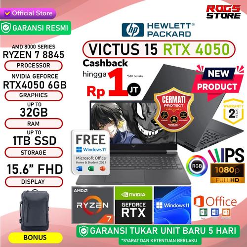 Promo HP VICTUS 15 AMD RYZEN 7 8845HS RTX4050 32GB 1TB SSD W11+OHS 15 ...