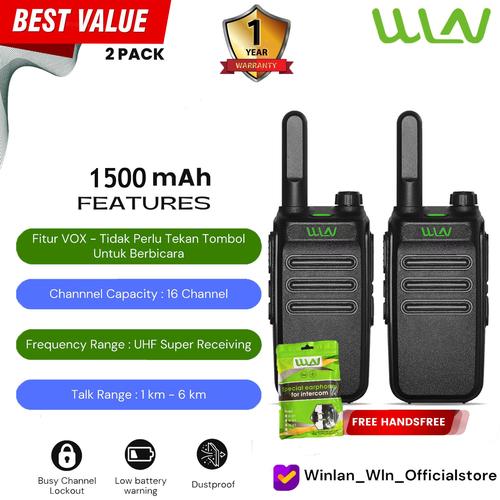 Jual WLN WINLAN HT WALKIE TALKIE 1500mAH ( isi 2 pcs ) UHF + HF ...