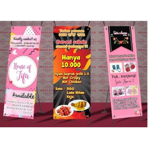 Jual Cetak Paket Spanduk X Banner Dan Y Banner + Tiang Wisuda Wedding ...
