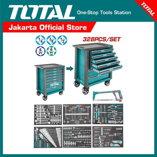 Promo TOTAL 328 Pcs tool chest set THPTCS73281 Set peti perkakas 328 ...