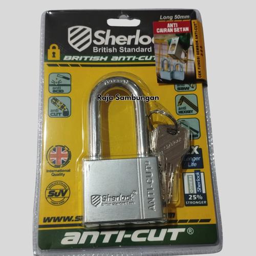 Jual Gembok Sherlock Leher Panjang 50 mm Perisai ANTI CUT POTONG Cairan ...