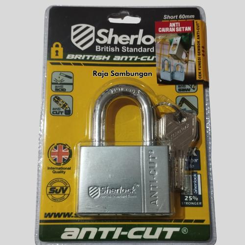 Jual Gembok Sherlock Leher Pendek 60 mm Perisai ANTI CUT POTONG Cairan ...