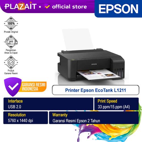 Promo Printer Epson EcoTank L1211 A4 Duplex Print only - Bundle Normal ...