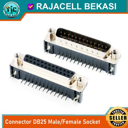 Jual Konektor Soket DB25 Connector Socket DB-25 Port DIP Pin Male ...