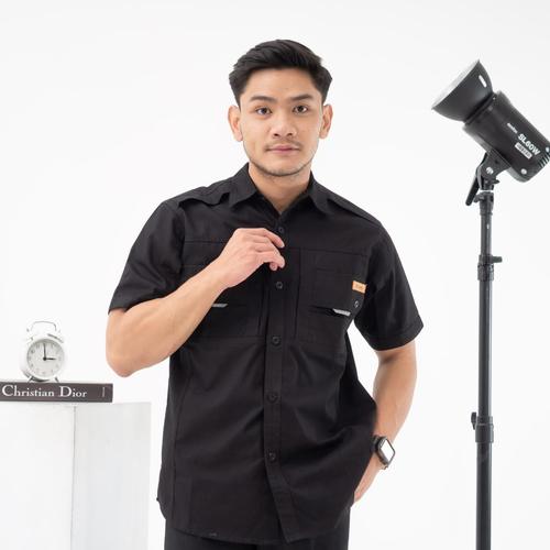 Jual Amiya - kemeja stripe kemeja kerja lapangan lengan pendek bahan ...
