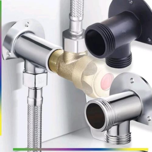 Jual Arm shower Kuningan Bracket / Tee Wall Sambungan Kran Bathup Mixer ...