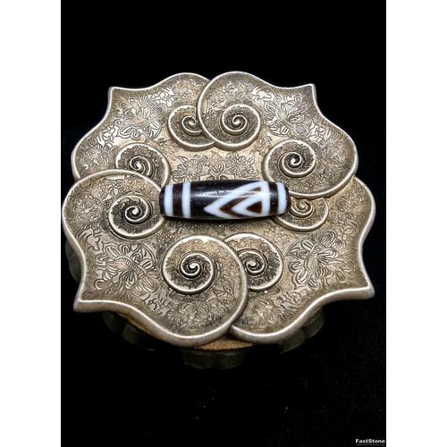 Jual Batu Akik Dzi Gunung 1 Mata Grounding Stone Blessed Tibet 38mm ...