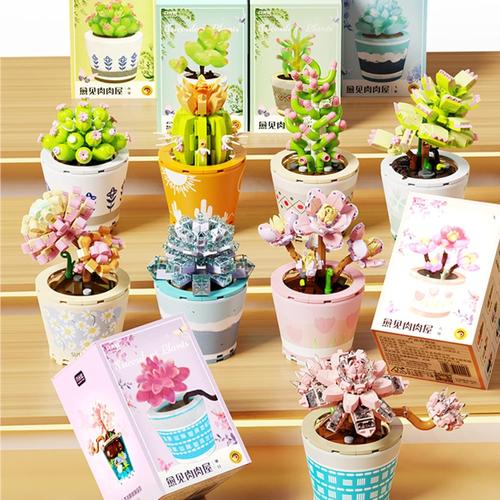 Promo OHSOME Bonsai Flowers Pot Mini Block Mainan Rakit Brick Blok ...