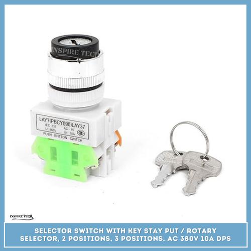 Promo SELECTOR SWITCH WITH KEY STAY PUT / Rotary selector, 2 Positions ...