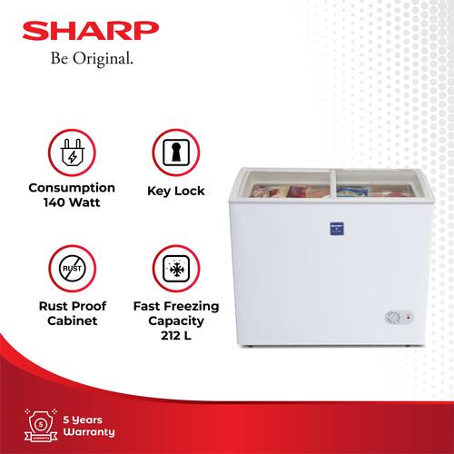 Promo Sharp Sliding Flat Glass Freezer 200L FRW-210 / FRW210 Freezer Cicil 0% 3x - Jakarta Utara ...