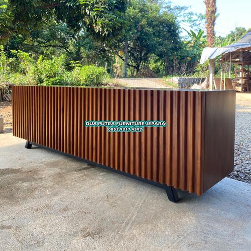 Jual Meja cabinet tv credenza bahan kayu jati model minimalis 4 pintu ...
