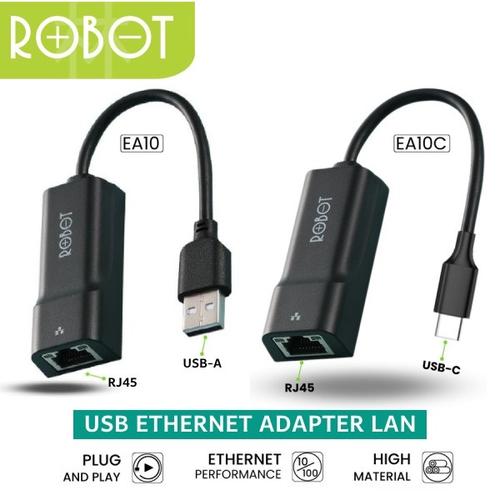 Jual Robot EA10 / EA10C USB Ethernet Adapter USB-A 2.0 / USB-C To RJ45 LAN Network 10/100 Mbps ...