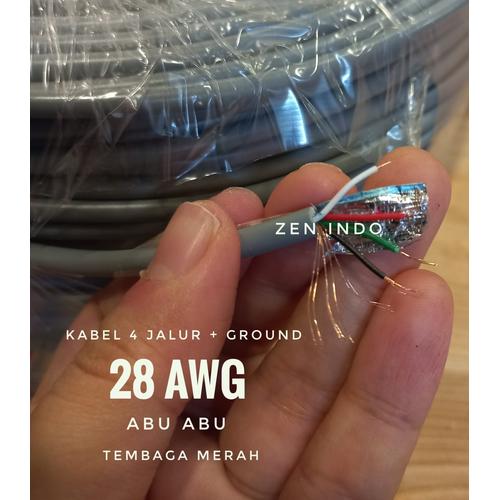 Jual Kabel 4 Jalur AWG 28 plus Ground Abu Abu Grey dengan Aluminium ...