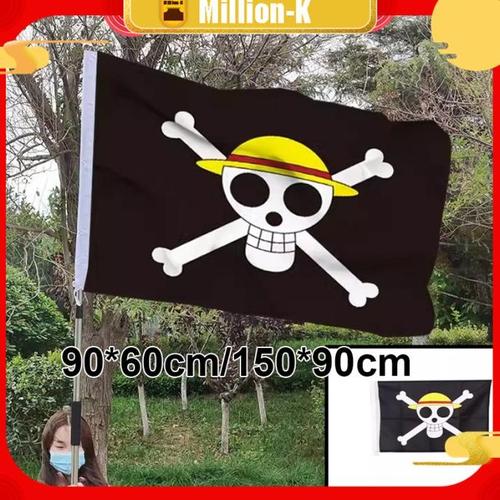 Jual 150*90Cm Bendera One Piece Bendera Bajak Laut One Piece Luffy ...
