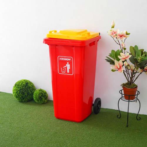 Jual Tempat Sampah Besar Beroda Trash Bin Outdoor/Tong Sampah Jumbo Ukuran 120 Liter - Kuning ...