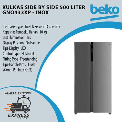 Promo Kulkas Side by Side 500 Liter BEKO GNO4332XP / Kulkas 2 Pintu ...