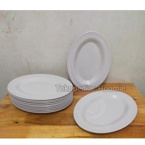 Jual Piring Melamine Oval 12inci Putih Singa Singi PV-12 / Piring ...