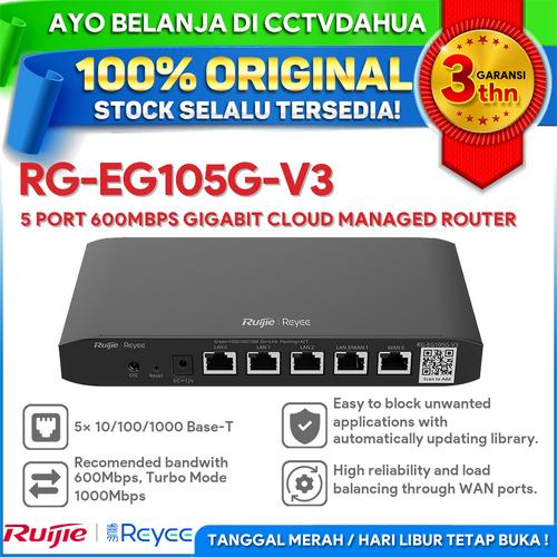Promo RUIJIE REYEE RG-EG105G-V3 5 PORT 600MBPS GIGABIT CLOUD MANAGED ROUTER - Jakarta Utara ...
