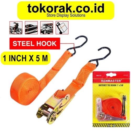 Jual RATCHET TIE DOWN 1 INCH 5 METER KENMASTER TRACK BELT - TALI PENGIKAT BARANG 1" X 5M WEBBING ...