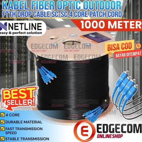 Jual Kabel Fiber Optic 4 Core Outdoor Ftth 100 150 200 1000 Meter ...