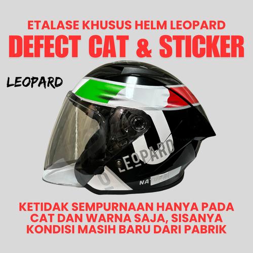 Jual HELM HALF FACE LEOPARD DENGAN DEFECT PADA CAT DAN STICKER - Putih ...
