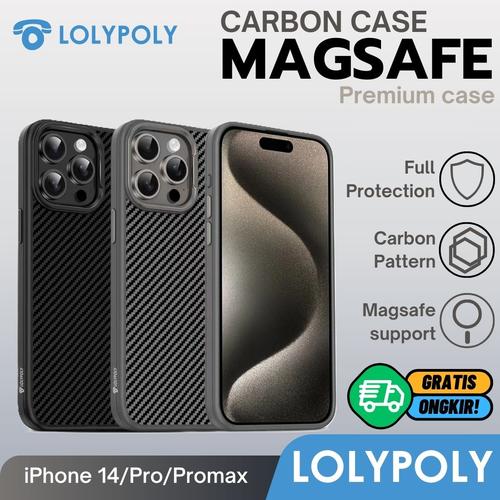 Jual LOLYPOLY Carbon Pattern Phone Case Magsafe For IPhone 14 Pro Max ...