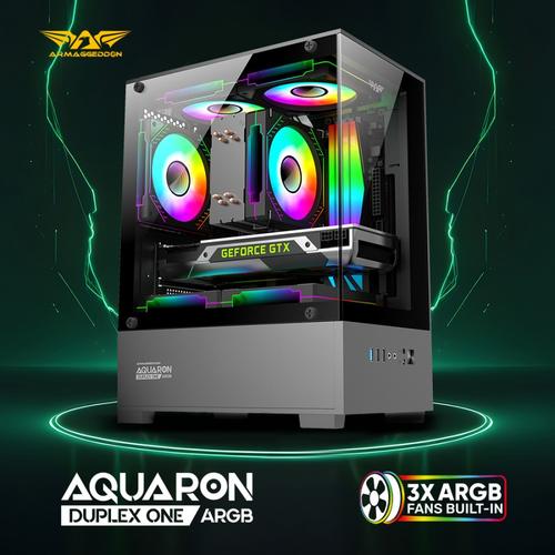 Promo Casing Gaming Armaggeddon Aquaron Duplex ONE ARGB M-ATX with ...