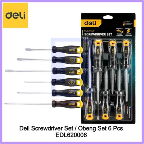 Jual Deli Screwdriver Set / Obeng Set 6 Pcs EDL620006 - Jakarta Barat ...