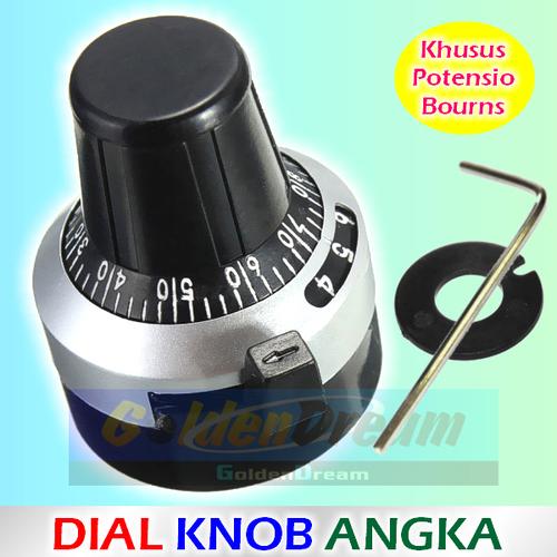 Jual Dial Knob Angka Linear Scale Khusus BOURNS 3590S RV24 Potensio ...