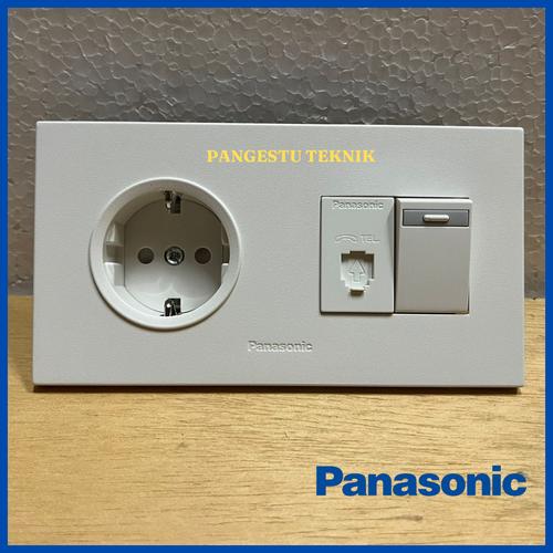Jual Panasonic Modul LAN CAT 6 + Stop Kontak + Saklar Style White Tanam ...
