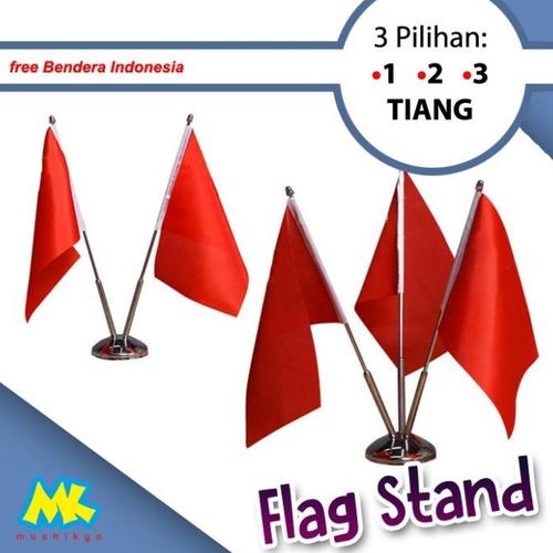 Jual stand tiang bendera meja - Stainless Steel Flag Pole - 1 tiang ...