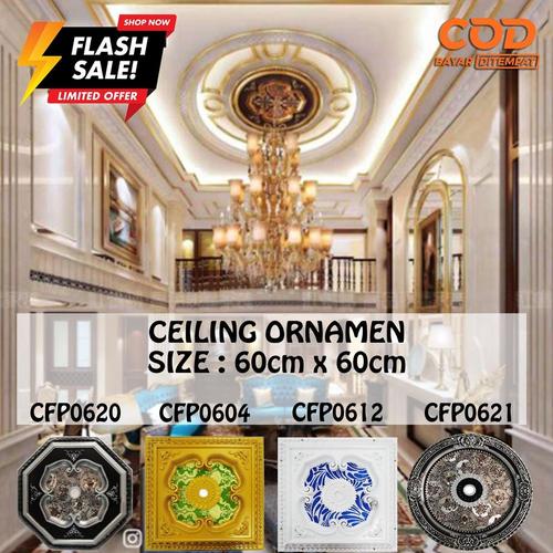 Jual ORNAMEN LAMPU PLAFON PVC PANEL Minimalis / Ornamen Plafon PVC 60 x ...