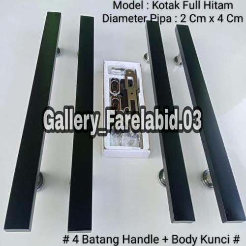 Jual 80 Cm Handle Pintu Rumah Stainless Steel Kotak Hitam Set Body ...