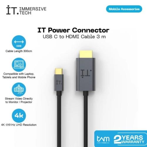 Promo Kabel USB Type C to HDMI 3M 3 Meter 4K 60Hz USB C to HDMI Adapter ...