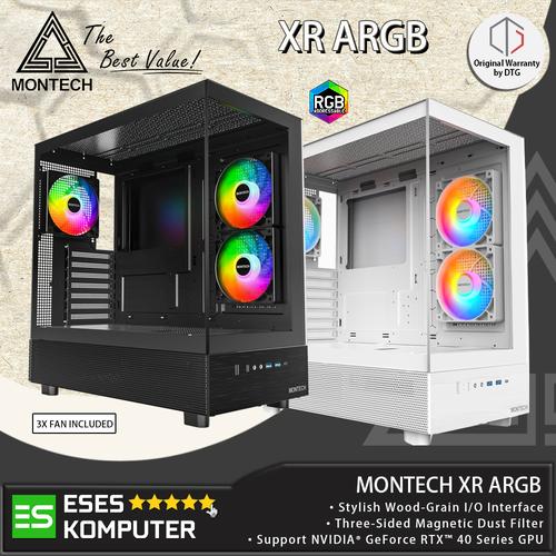 Promo Case MONTECH XR ARGB BLACK / WHITE ATX Mid-Tower PC Gaming Case ...