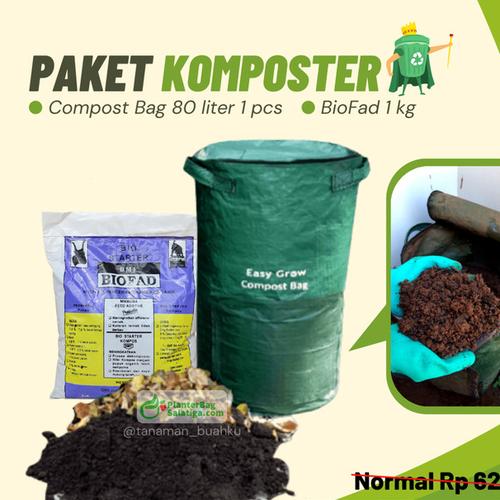 Jual Paket Compost Bag 80 L& Biofad 1KG Komposter Tas Kantong Sampah ...