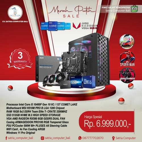 Jual KOMPUTER PC EDITING / GAMING INTEL CORE I5 10400F / 16GB / 512GB NVME M.2 / RX580 8GB ...