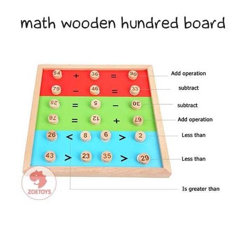 Jual Zuccaqu Montessori Math Wooden Hundred Board | Papan Kayu ...